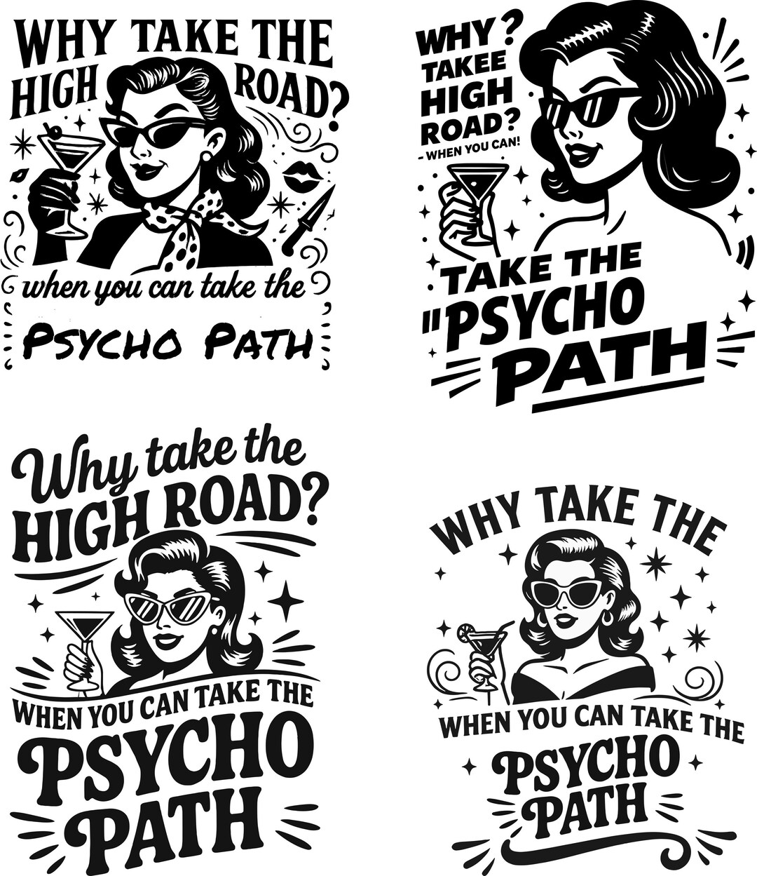 Retro Housewife Psycho Path PNG File: Sarcastic Design - Etsy