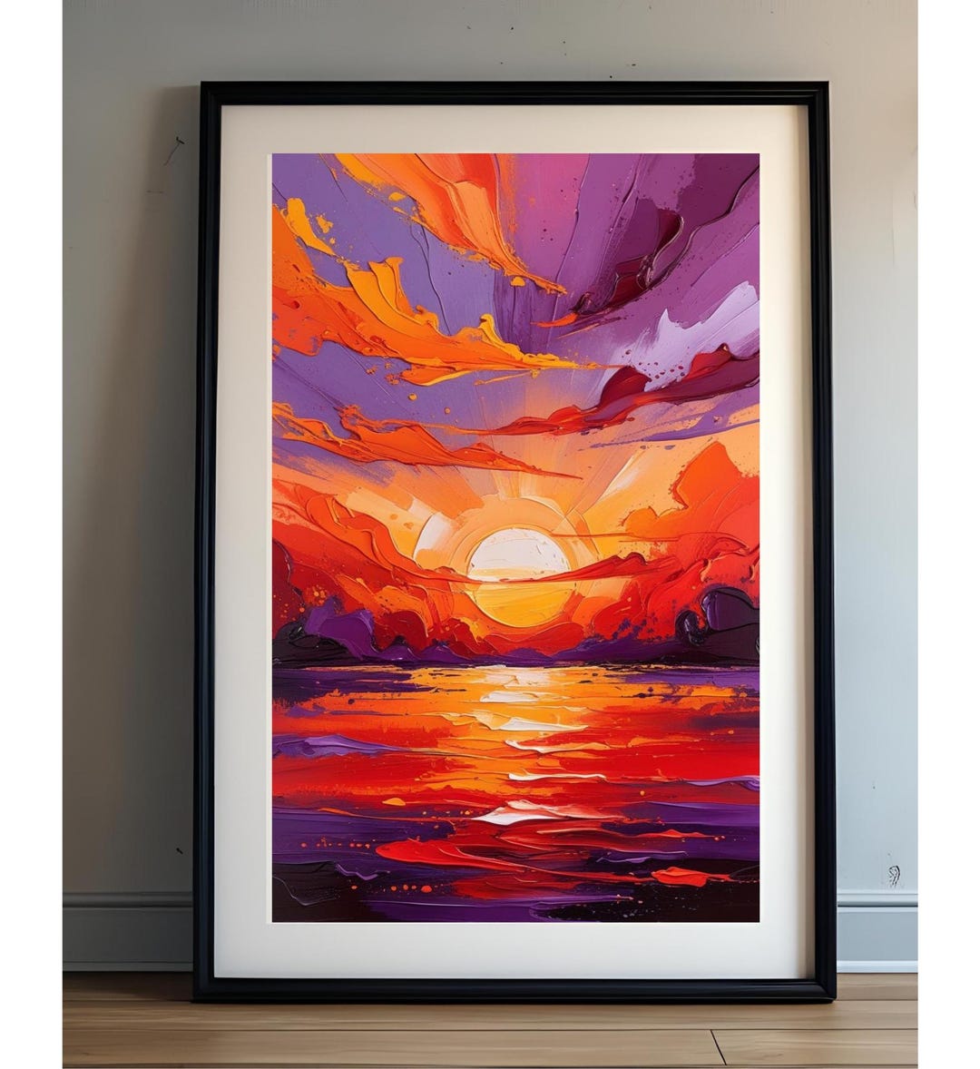 Sunset Wall Art | Sun Prints | Sunrise Prints | Textured Sun Wall Art ...