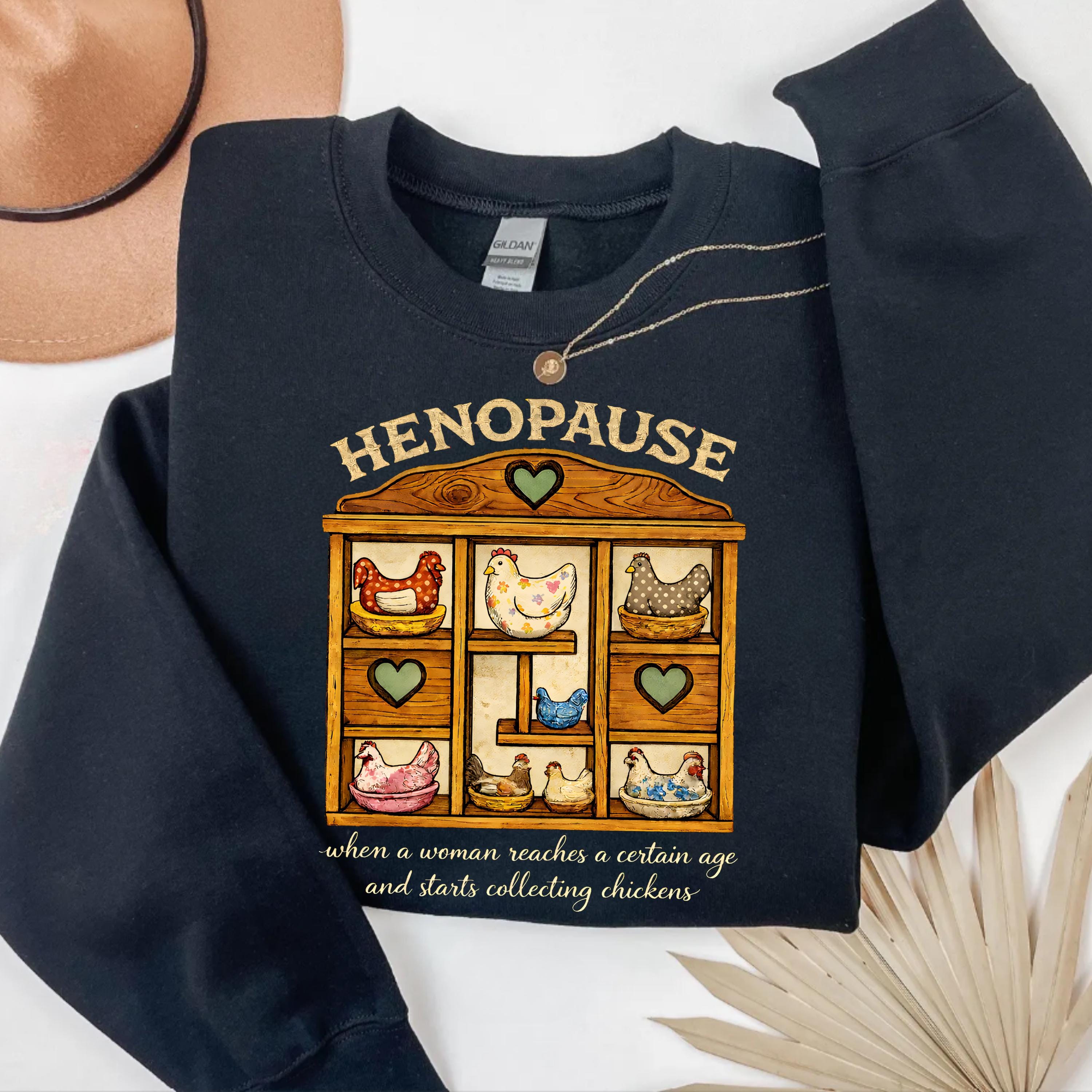 Henopause PNG, Funny Farmhouse Chicken Decor, Vintage Wooden Cubby ...