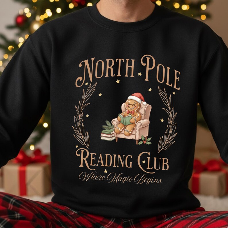 North Pole Book Club PNG | Christmas Books Stack Sublimation | Reading ...