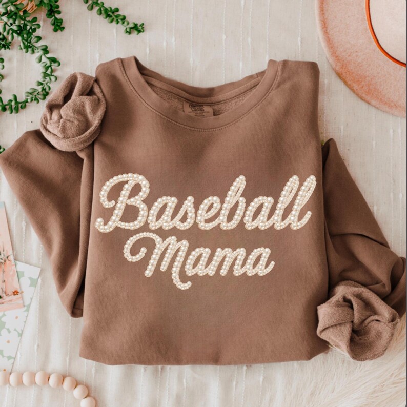 Baseball Mama PNG | Pearl Script Coquette Mama Design | Game Day Mom ...