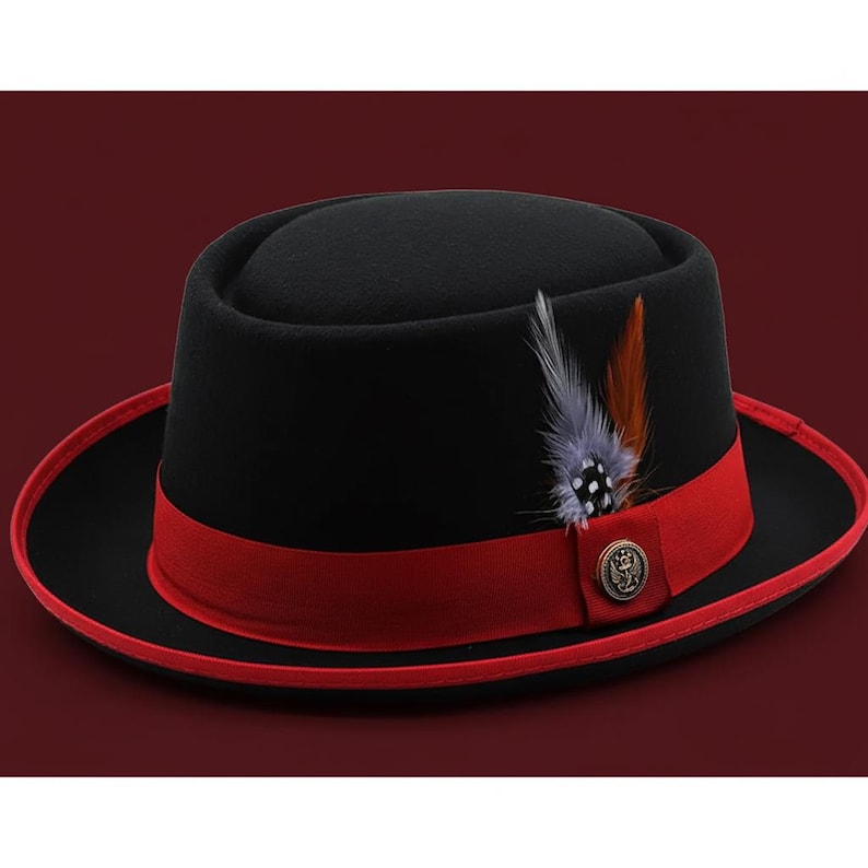 Pork Pie Hat Billycock Felt | Small Brim Bowler Hat | British Style ...