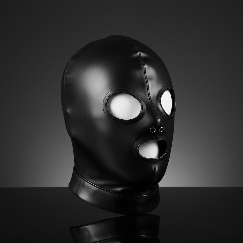 Synthetic Leather Full Face Hood Mask Gothic Cosplay Halloween Party ...