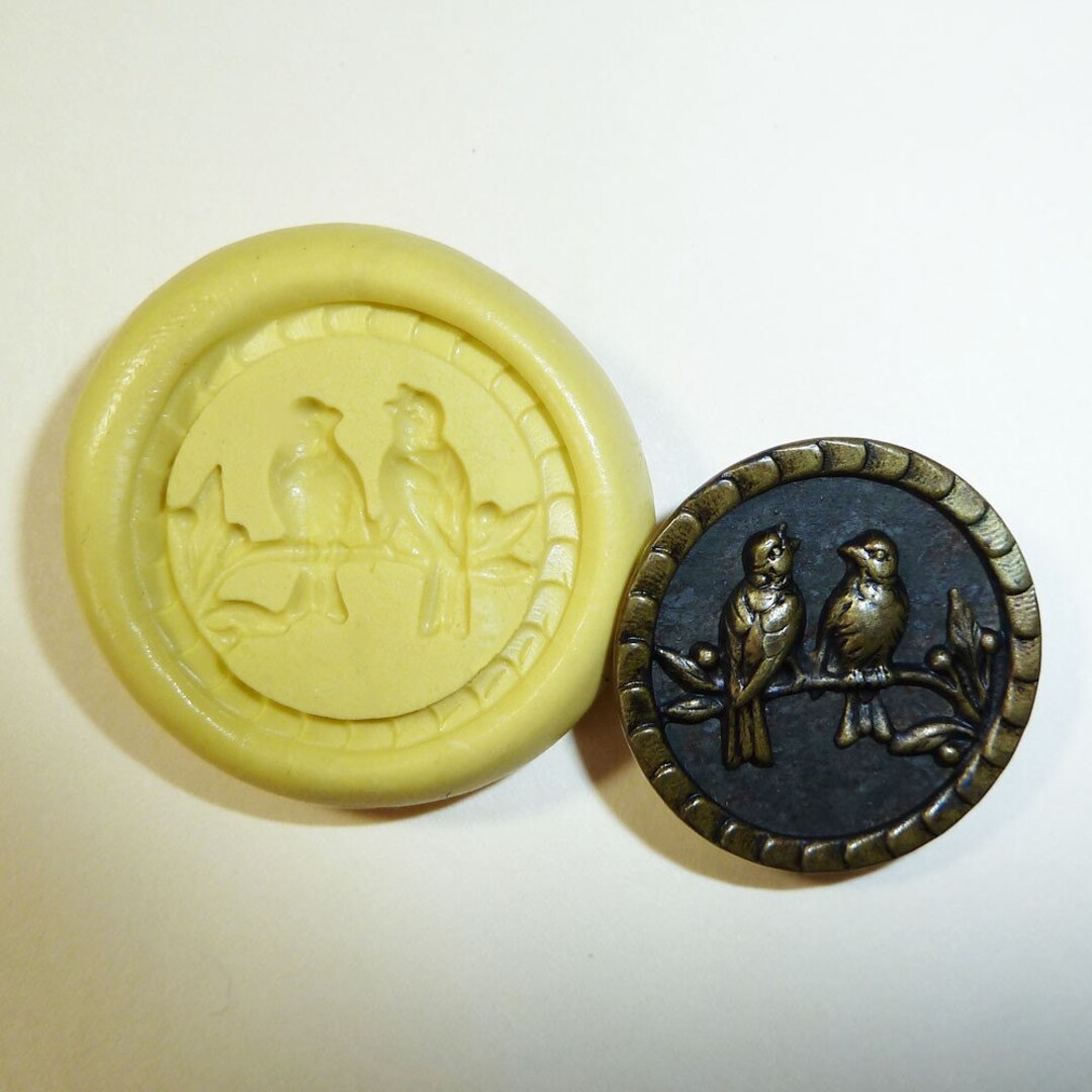 Antique Button Mold- Birds Singing, Flexible Silicone Push Mold, PMC ...