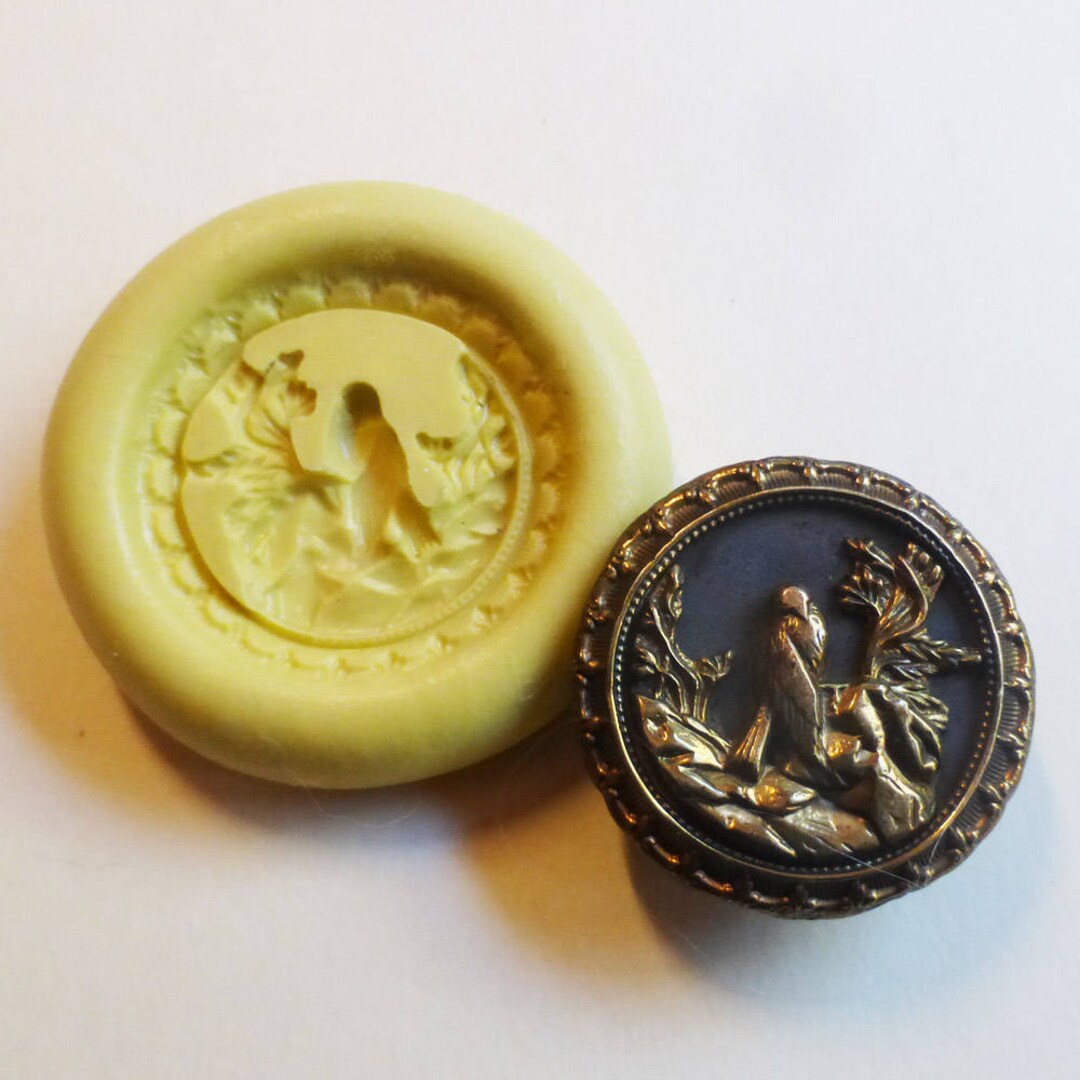 Antique Button Mold- Dove, Bird, Flexible Silicone Push Mold, PMC, Art ...