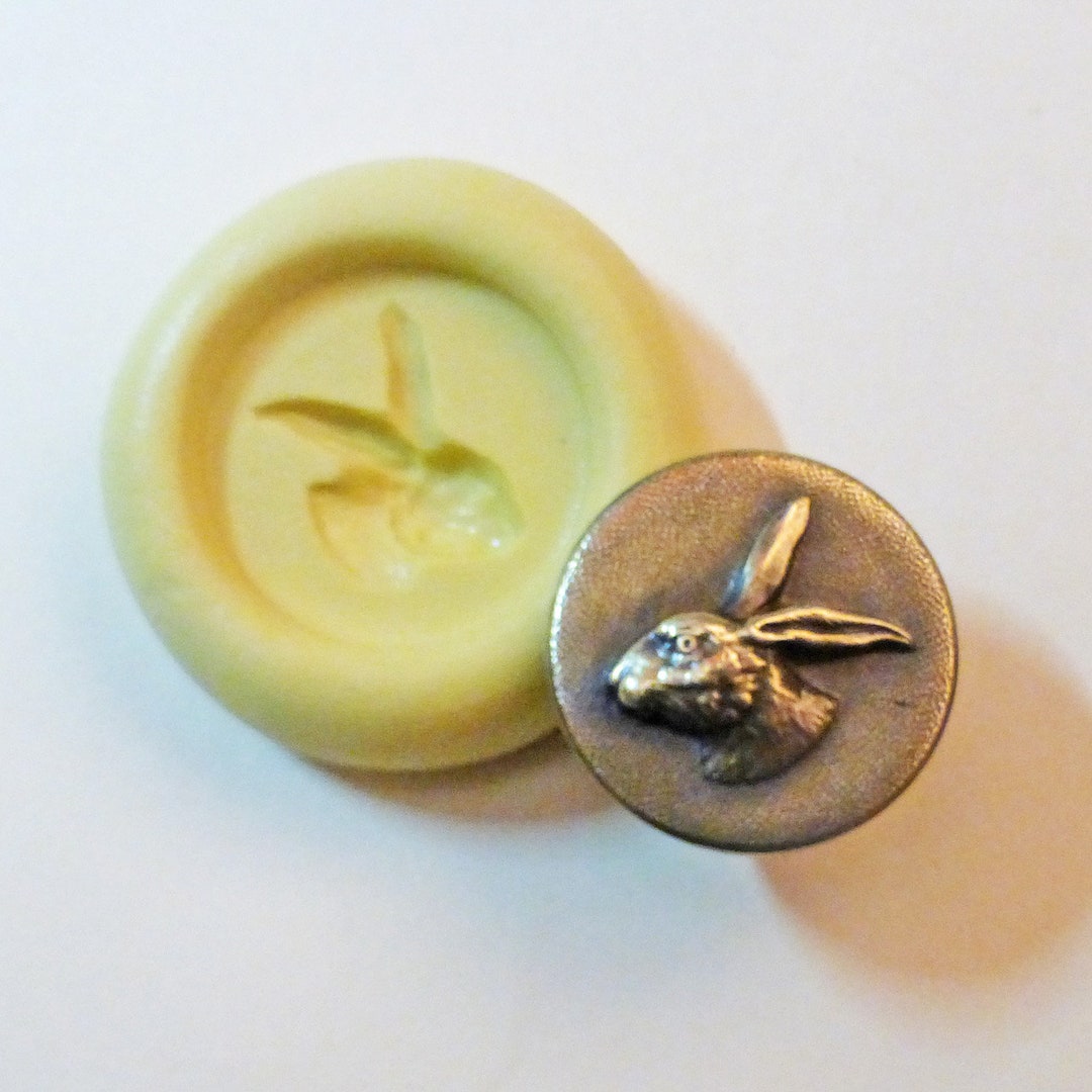 Antique Button Mold- Rabbit, Rabbit Head, Flexible Silicone Push Mold ...