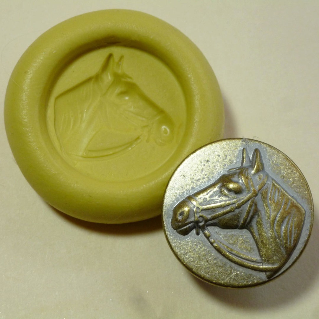 Antique Button Mold- Horse Head, Flat, Flexible Silicone Push Mold, PMC ...
