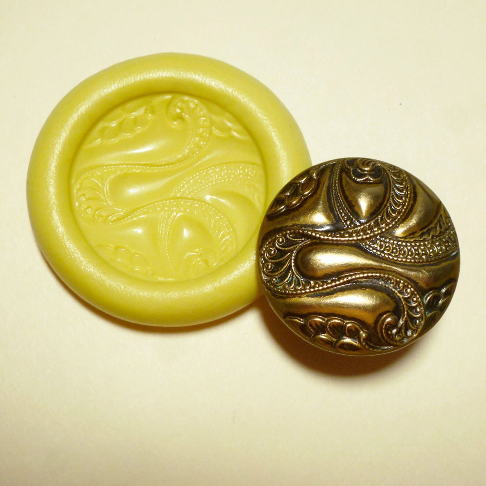 Antique Button Mold Flexible Silicone Push Mold Swirl - Etsy
