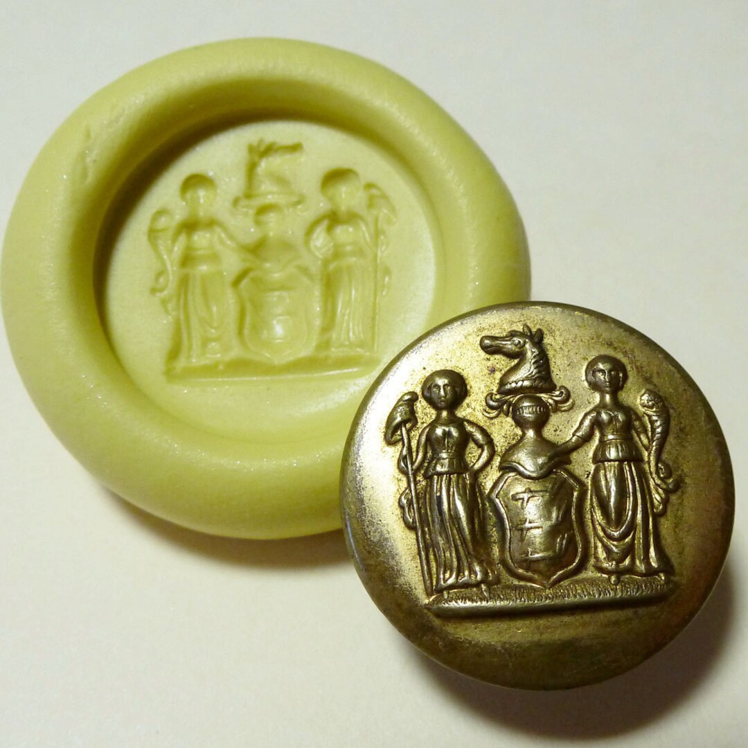 Antique Button Mold- Shield and Guards, Flexible Silicone Push Mold ...