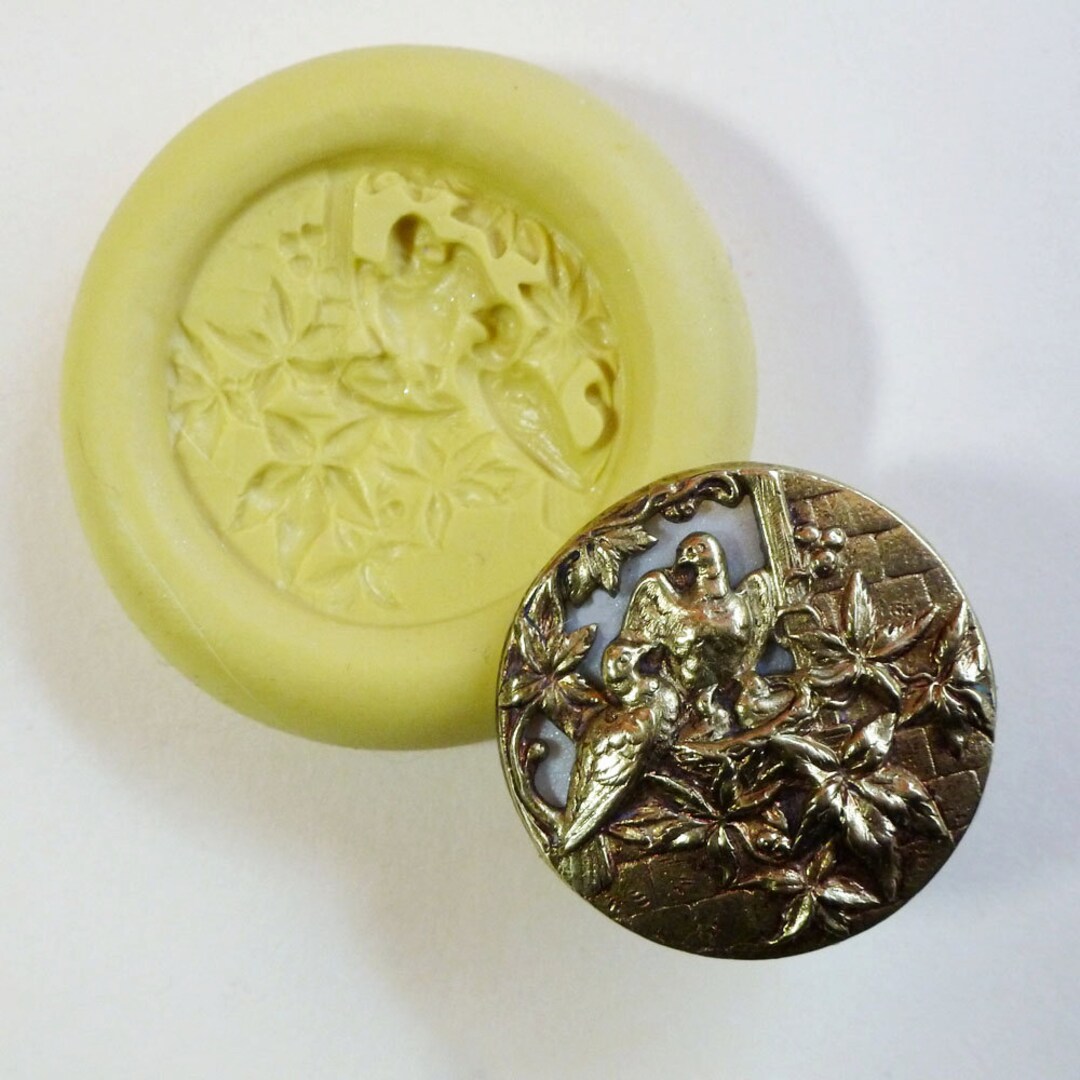 Antique Button Mold- Birds, Flexible Silicone Push Mold, PMC, Art Clay ...