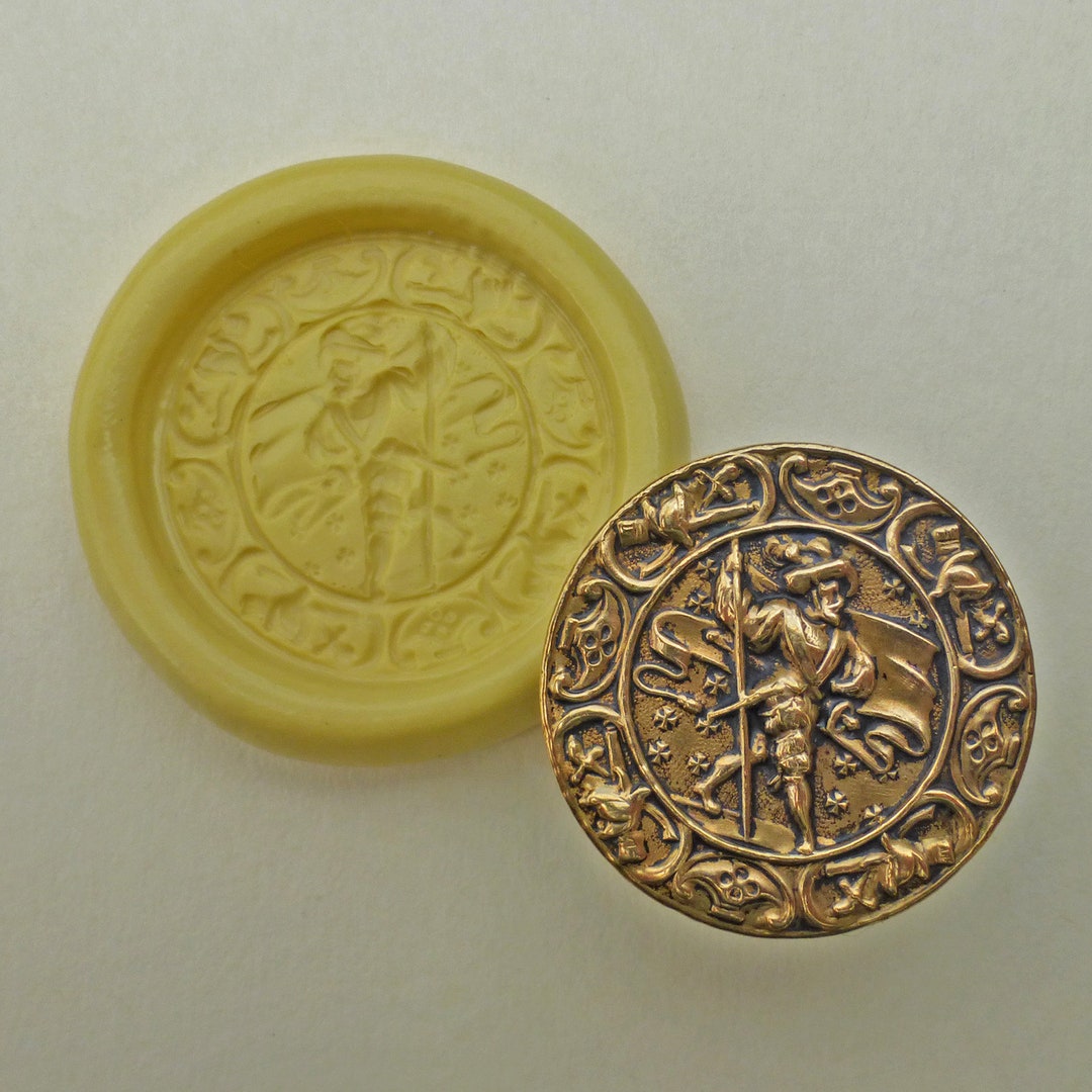 Antique Button Mold- 16th Century Man, Returning Victorious, Flexible ...