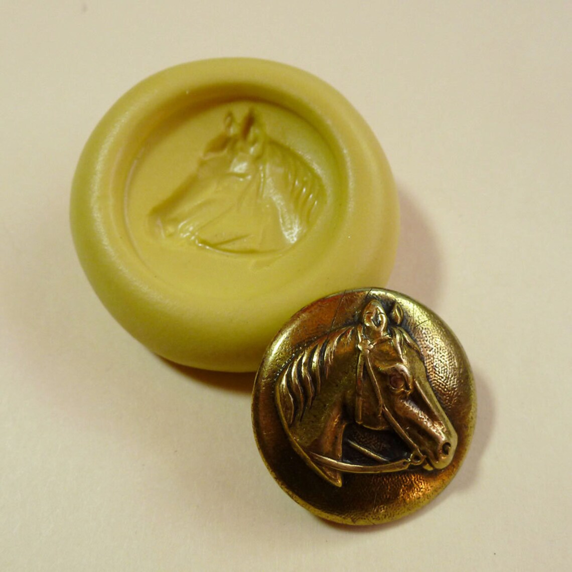 Antique Button Mold- Horse Head, Domed, Flexible Silicone Push Mold ...