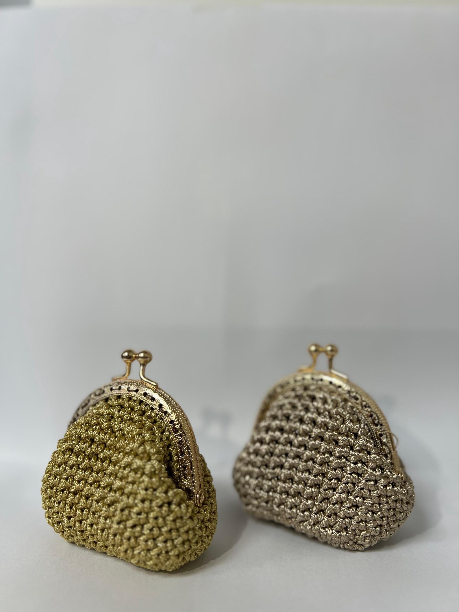Handmade Crochet Coin Purse Kiss Lock Pouch Small Wallet Boho Vintage ...