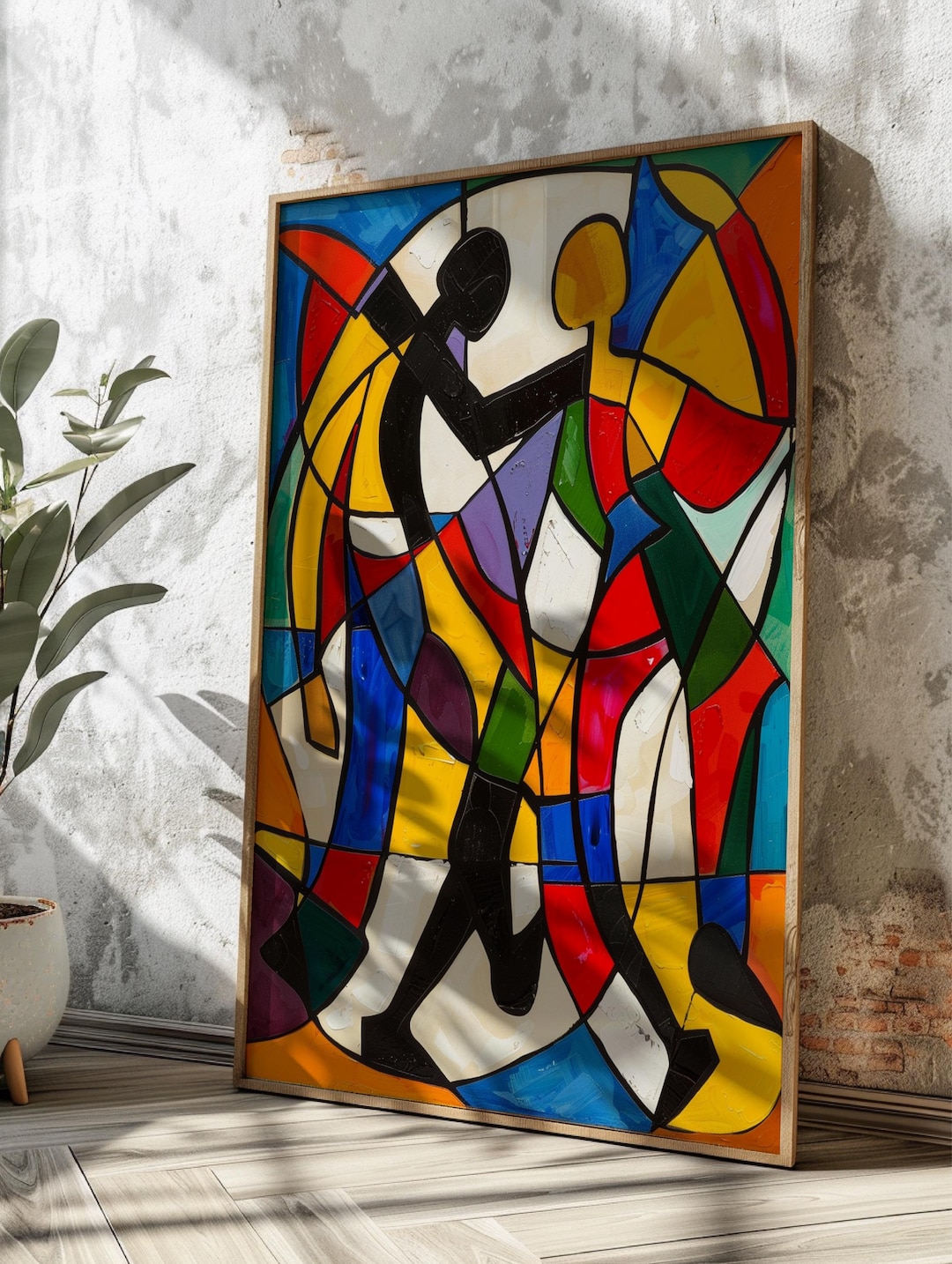 Picasso Abstract Dancing Figures Digital Art Print | Vibrant Cubist ...