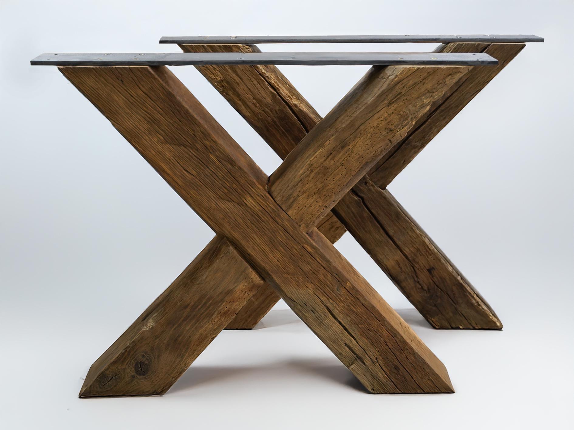 Rustic Oak A-frame Table Legs, Reclaimed Wood Base, 70cm Height - Etsy
