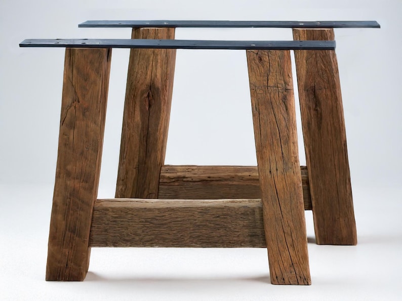 Rustic Oak A-frame Table Legs, Reclaimed Wood Base, 70cm Height - Etsy