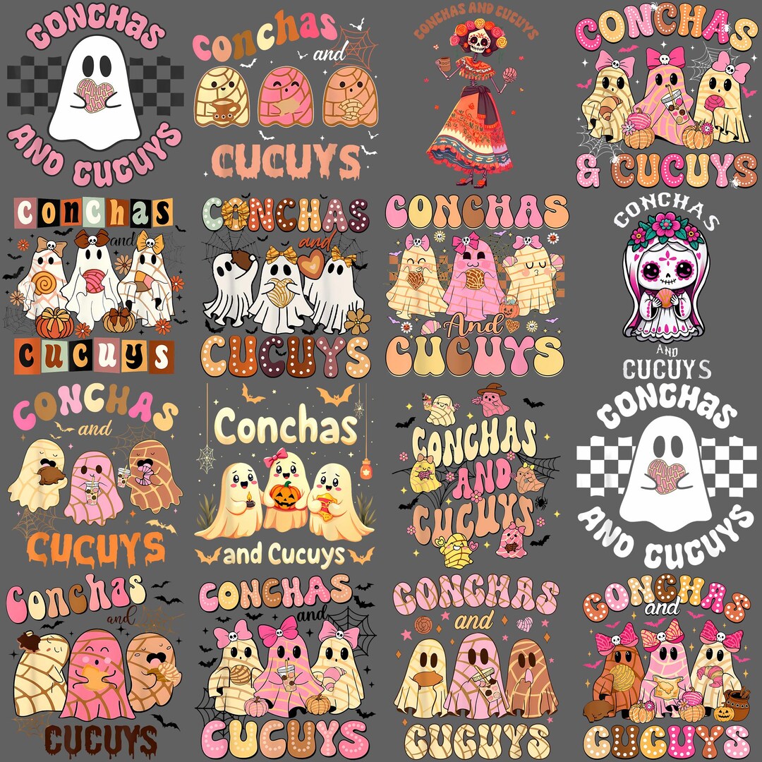 Cute Conchas and Cucuys PNG, Funny Mexican Ghost Halloween Clipart ...