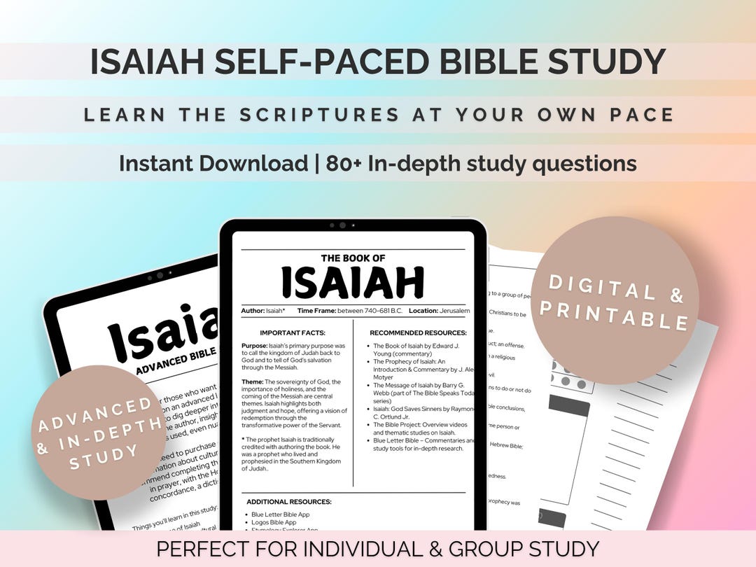Isaiah Bible Study Printable | Christian Self-paced Bible Study ...