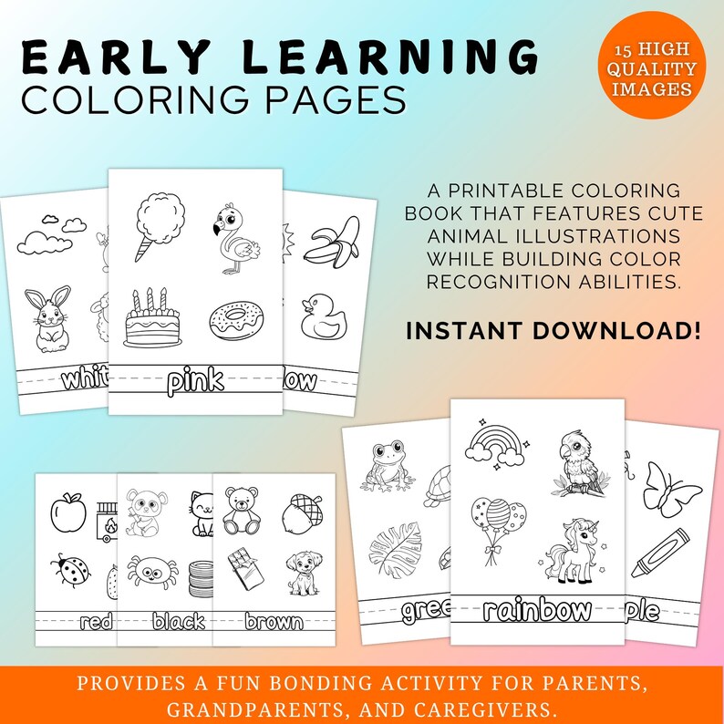 Baby's First Colors Coloring Book | Toddler Learning Activity (PDF) - Etsy