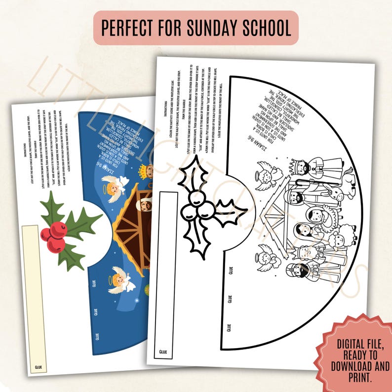 Nativity Bell Craft, Christmas Story for Kids, Bible Printable Activity ...