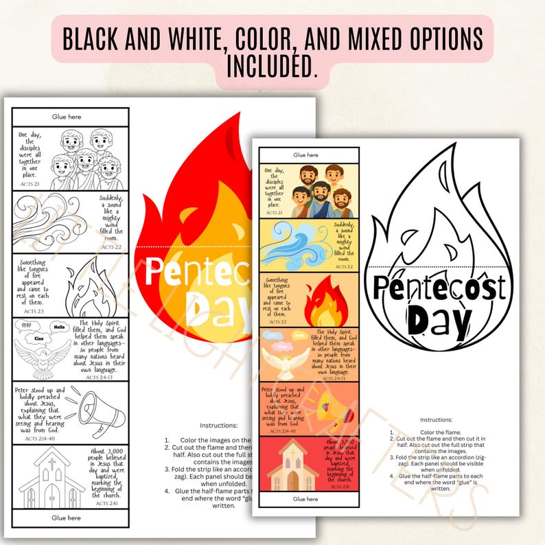 Pentecost Day Folding Surprise Craft, Holy Spirit, Pentecost Story for ...