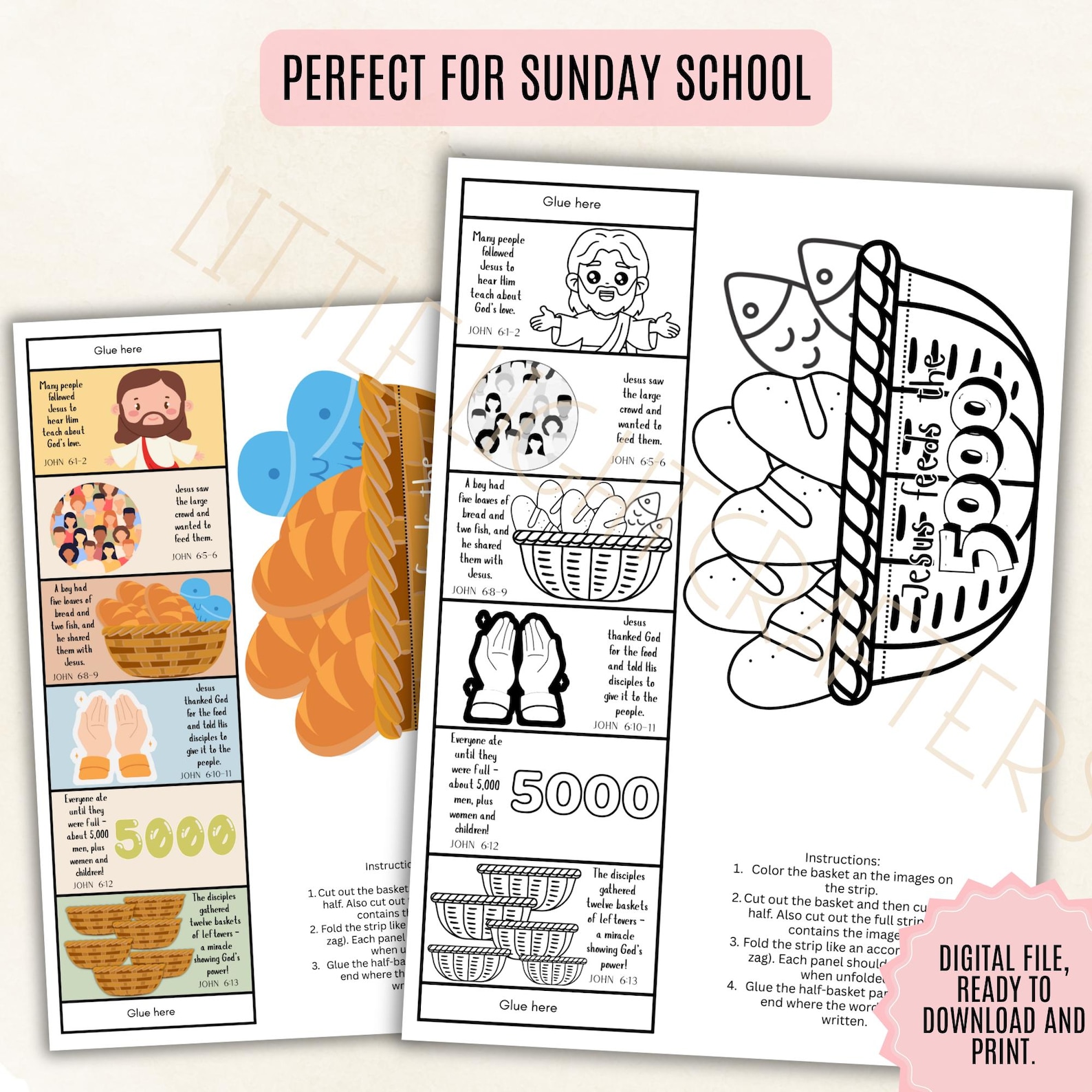 Jesus Feeds the 5000 Folding Surprise Craft, Loaves and Fishes Story ...