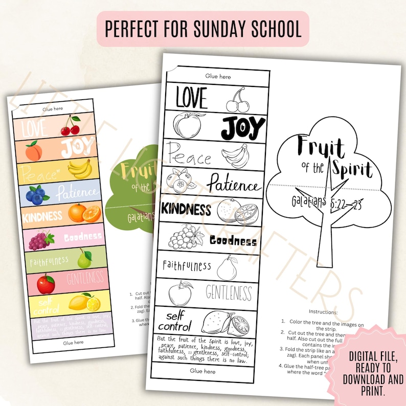 Fruit of the Spirit Folding Surprise Craft, Galatians 5:22-23 for Kids ...