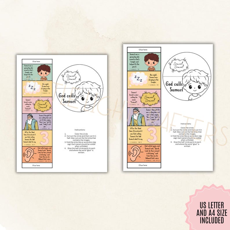 God Calls Samuel Folding Surprise Craft, Samuel Story for Kids, Bible ...