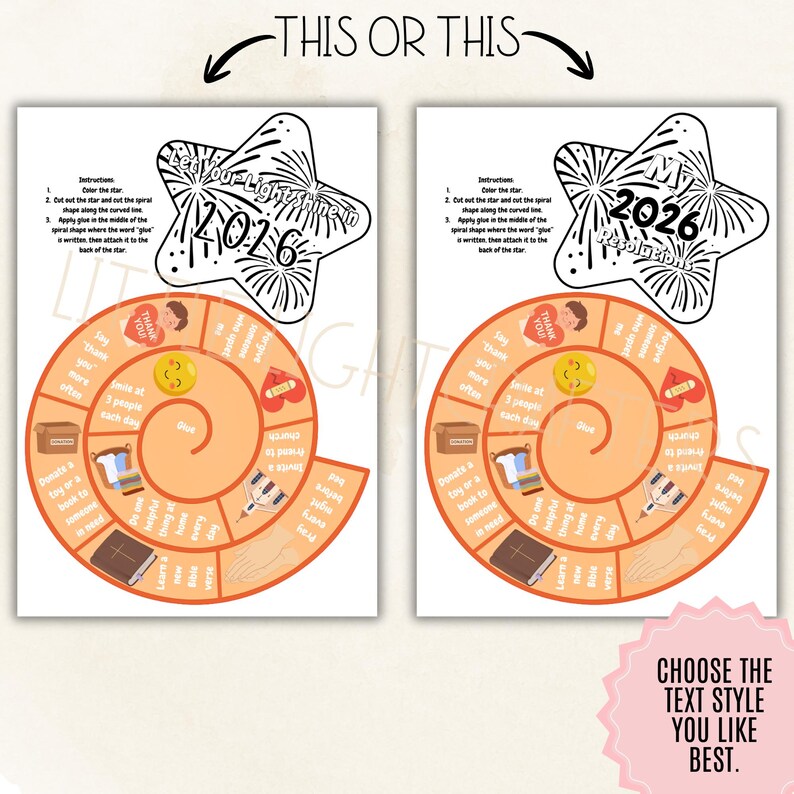 New Year Resolutions Spiral Craft, Christian Kids New Year Resolutions ...