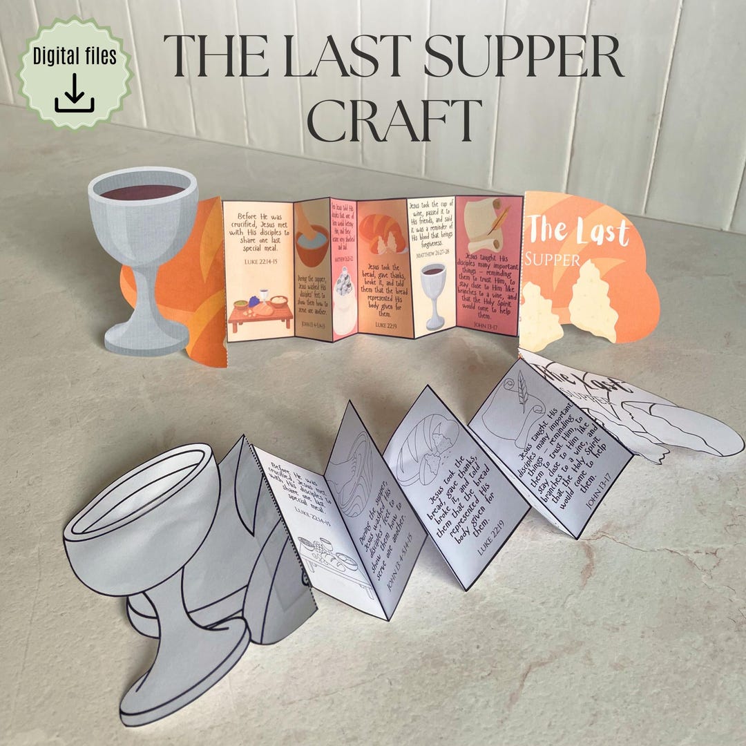The Last Supper Folding Surprise Craft, Holy Week Story for Kids, Bible ...