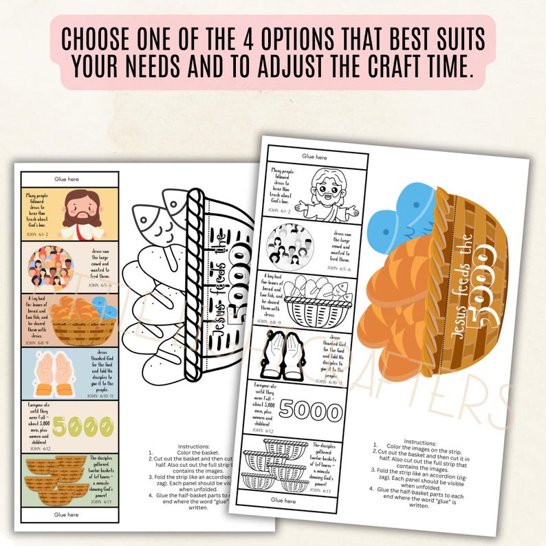 Jesus Feeds the 5000 Folding Surprise Craft, Loaves and Fishes Story ...