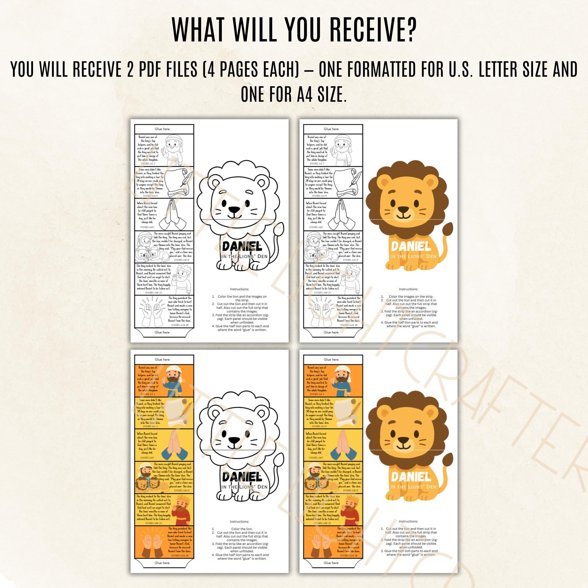 Daniel in the Lions' Den Folding Surprise Craft, Daniel Story for Kids ...