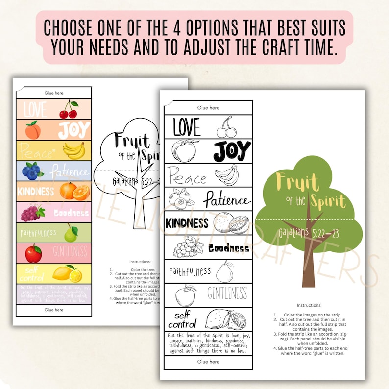 Fruit of the Spirit Folding Surprise Craft, Galatians 5:22-23 for Kids ...