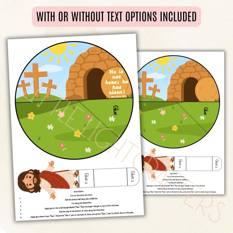 Easter Story Scene Craft, Coloring Paper for Kids, Bible Printable ...