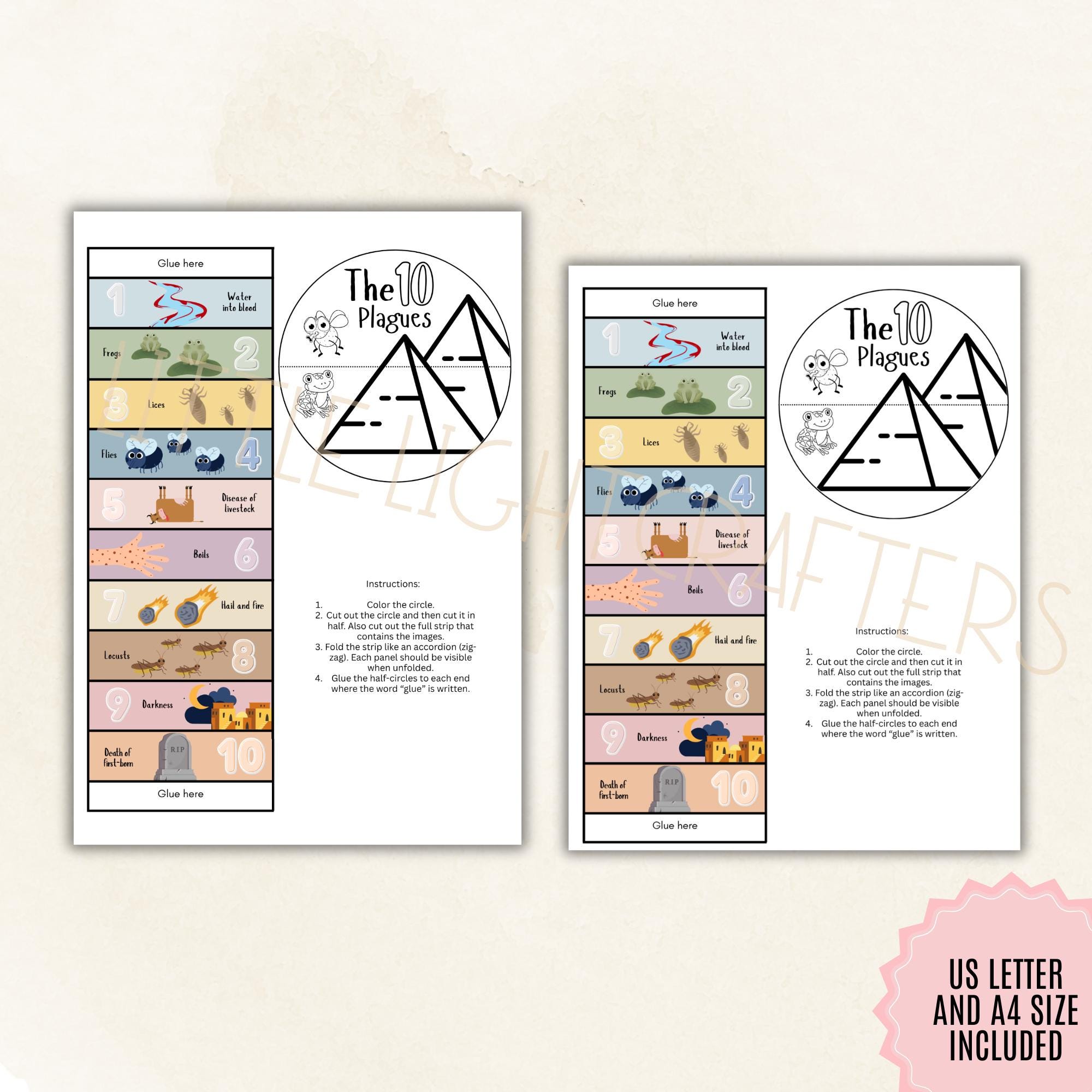 The Ten Plagues of Egypt Folding Surprise Craft, Moses Story for Kids ...