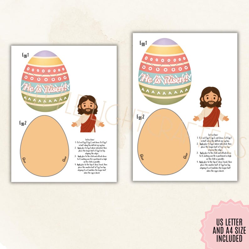 Easter Egg Craft, Holy Week Story for Kids, Bible Printable Activity ...