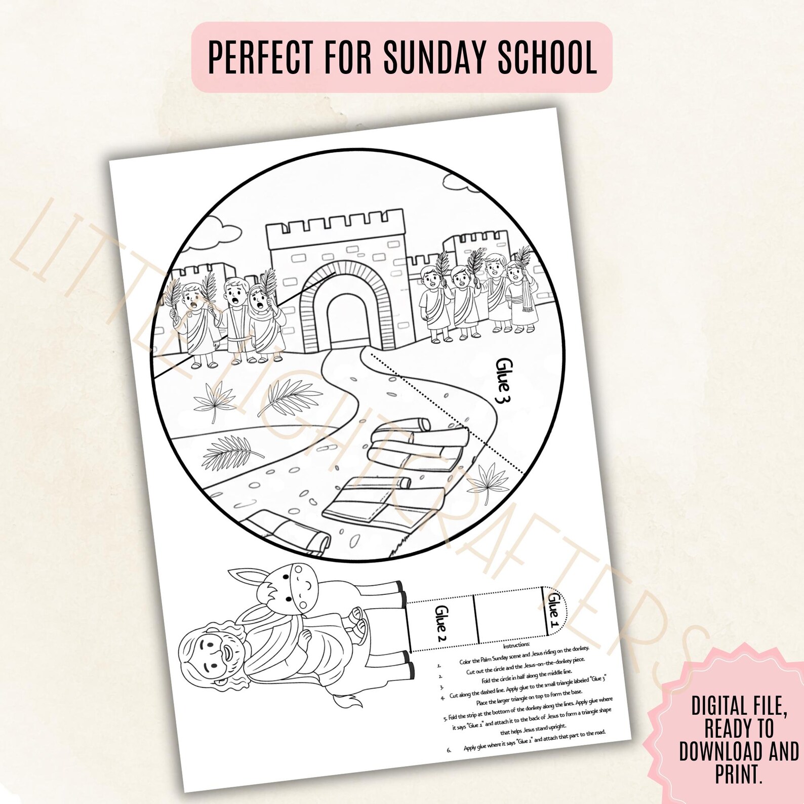 Palm Sunday 3D Scene Craft, Holy Week Story for Kids, Bible Printable ...