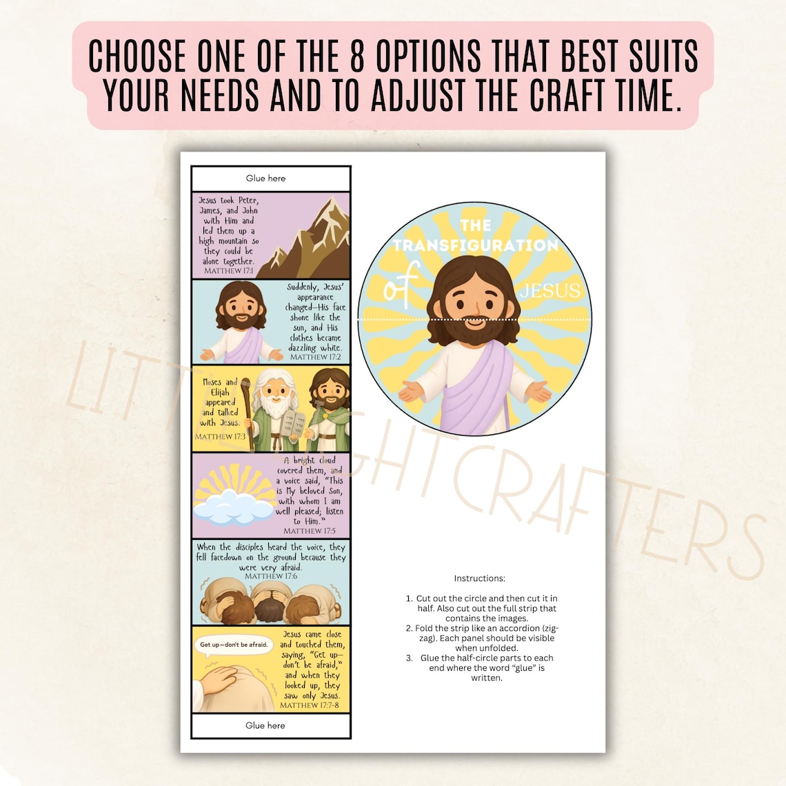 The Transfiguration of Jesus Folding Surprise Craft, Story for Kids ...