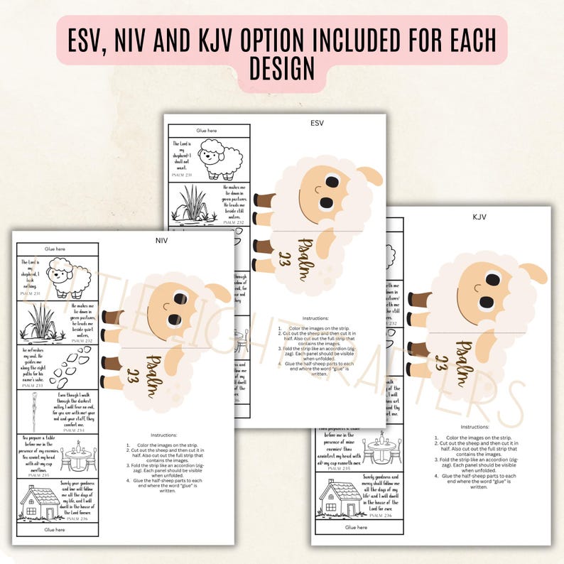 Psalm 23 Folding Surprise Craft, Mini Book for Kids, Bible Printable ...