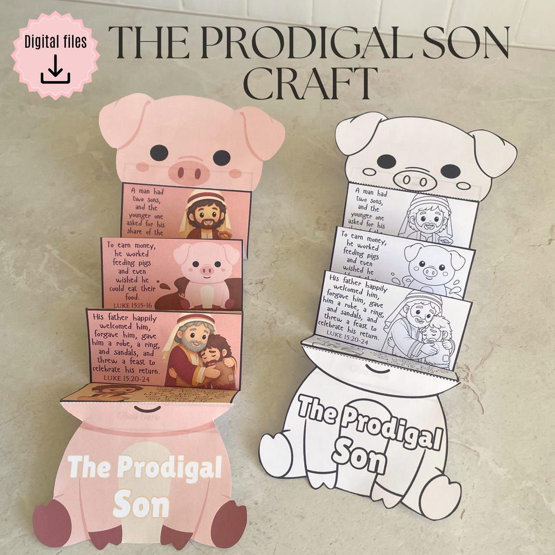 The Prodigal Son Folding Surprise Craft, Parable of Jesus for Kids ...