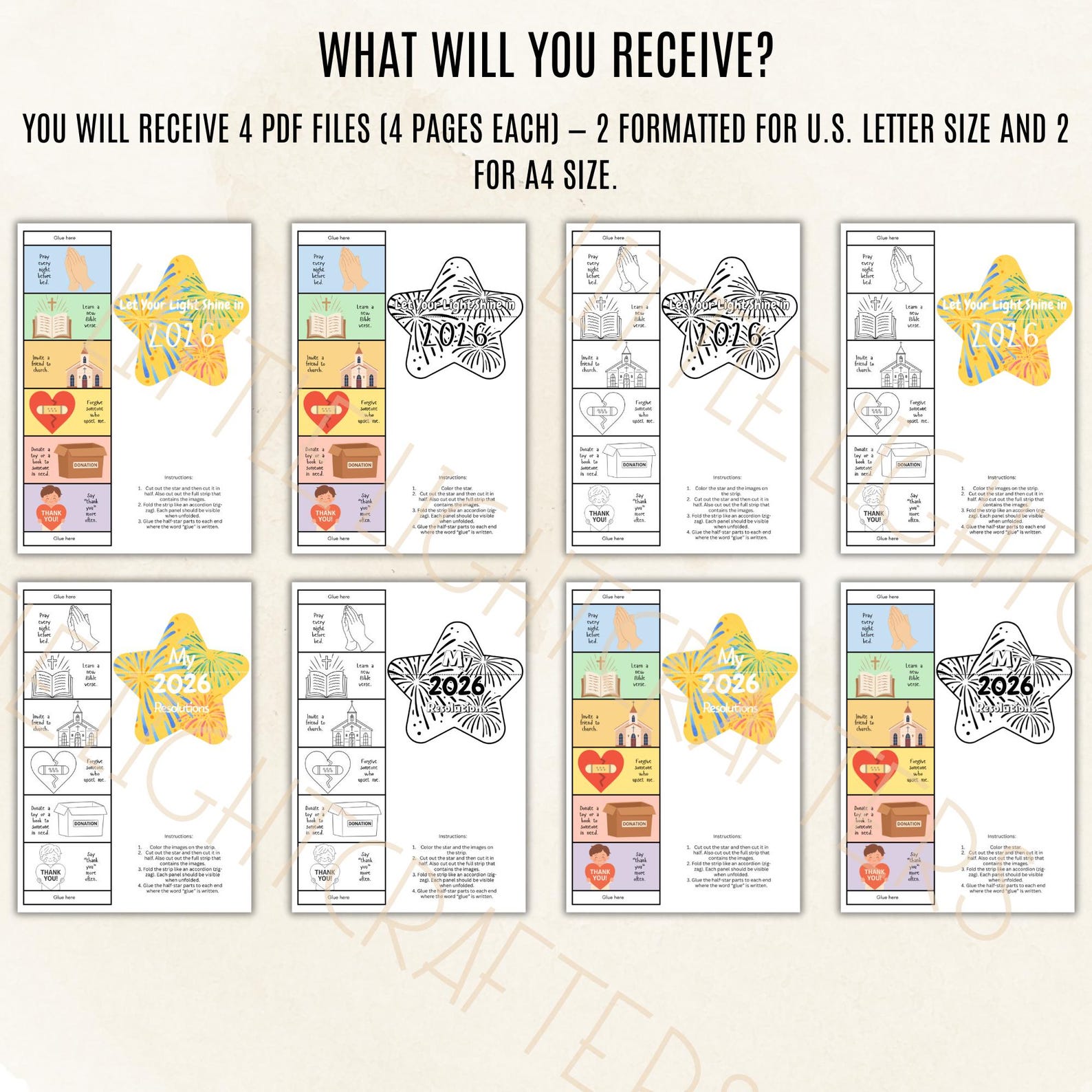 New Year Resolutions Folding Surprise Craft, Christian Kids New Year ...