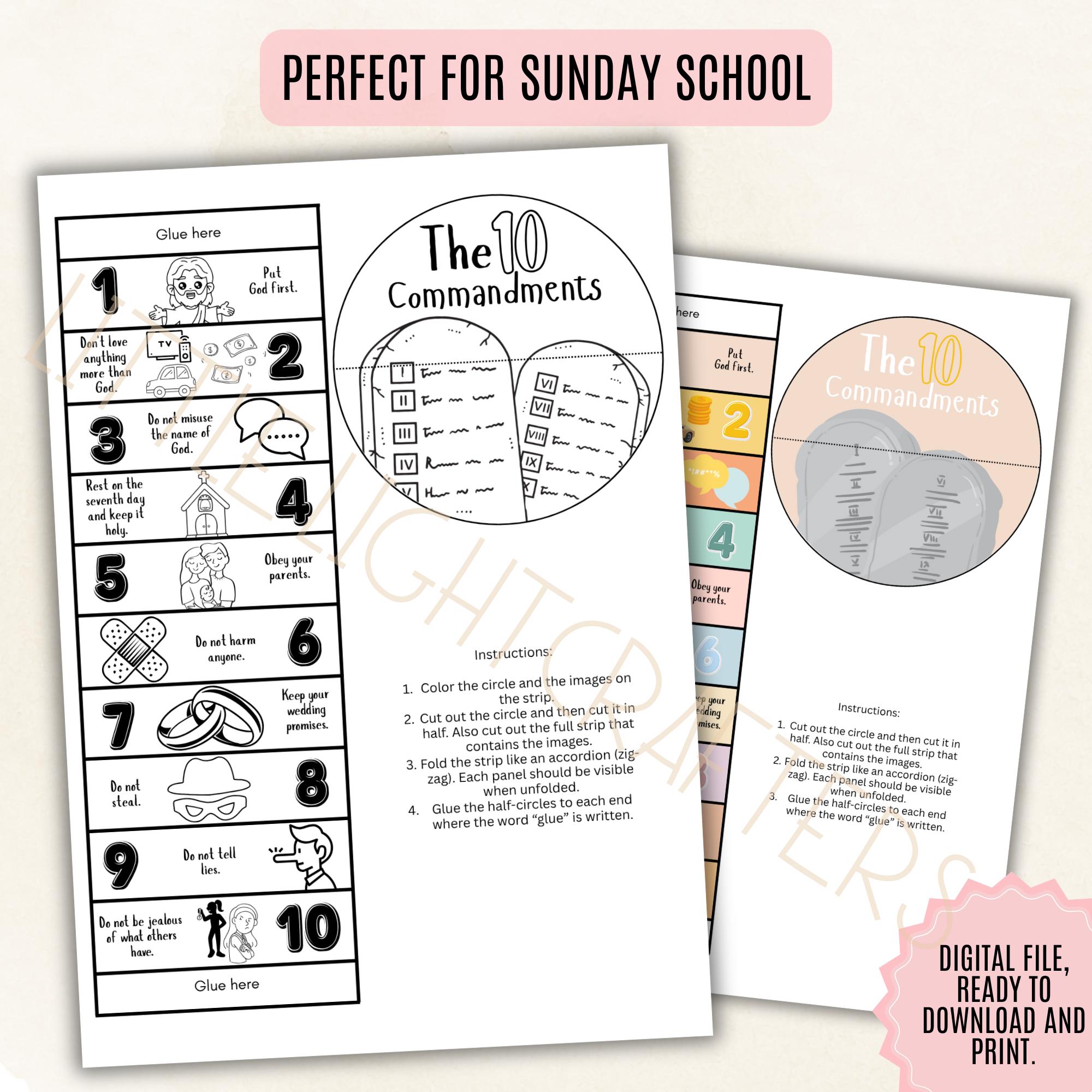 The Ten Commandments Folding Surprise Craft, Moses Story for Kids ...