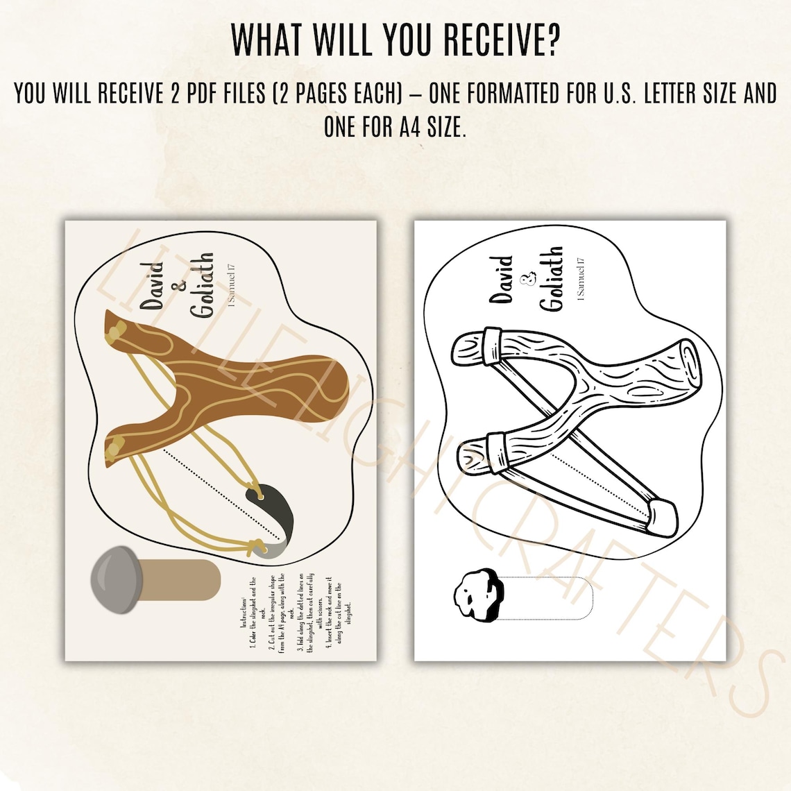 David & Goliath Slingshot Craft, David and Goliath Story for Kids ...