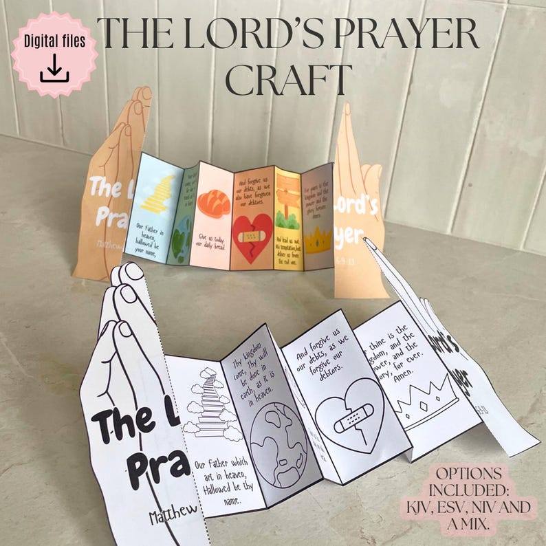 The Lord's Prayer Folding Surprise Craft, Church Story for Kids, Bible ...