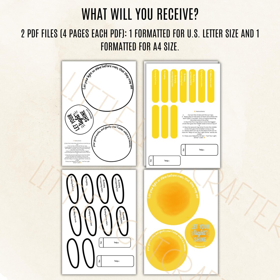 Let Your Light Shine 3D Craft, Matthew 5:16 for Kids, Bible Printable ...