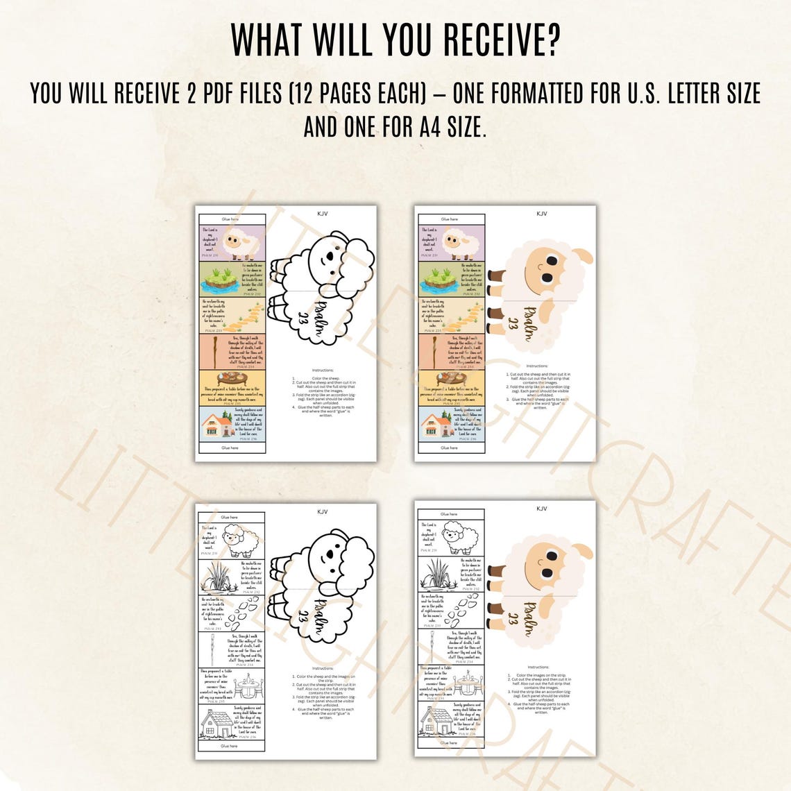 Psalm 23 Folding Surprise Craft, Mini Book for Kids, Bible Printable ...