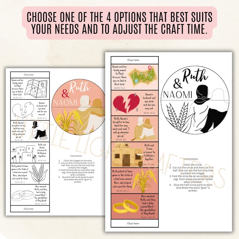 Ruth and Naomi Folding Surprise Craft, Church Story for Kids, Bible ...