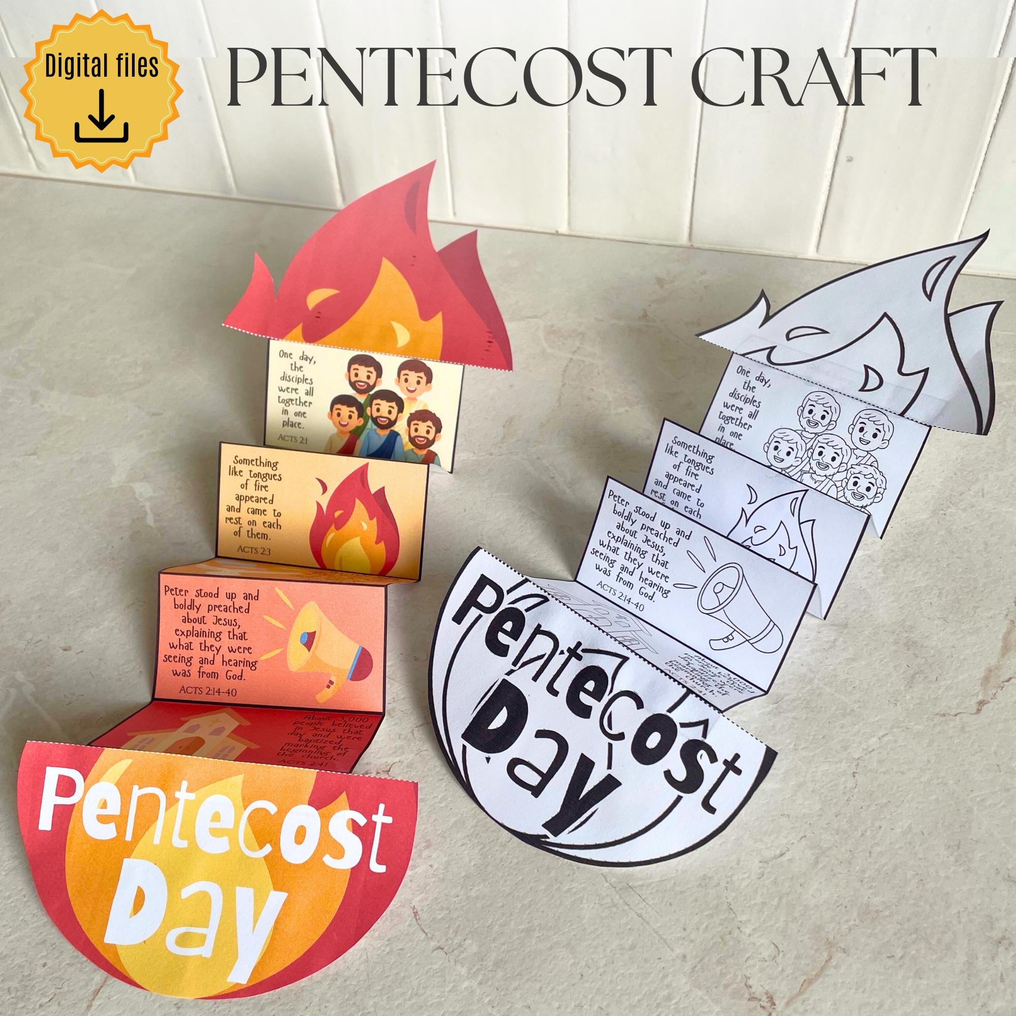 Pentecost Day Folding Surprise Craft, Holy Spirit, Pentecost Story for ...