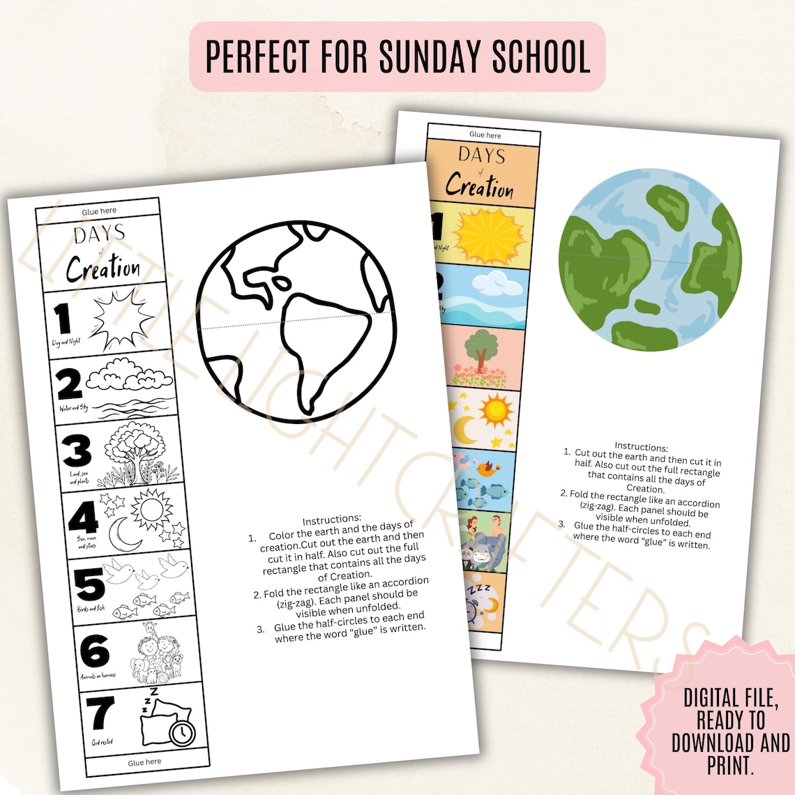 7 Days of Creation Folding Surprise Craft, the Creation Story for Kids ...