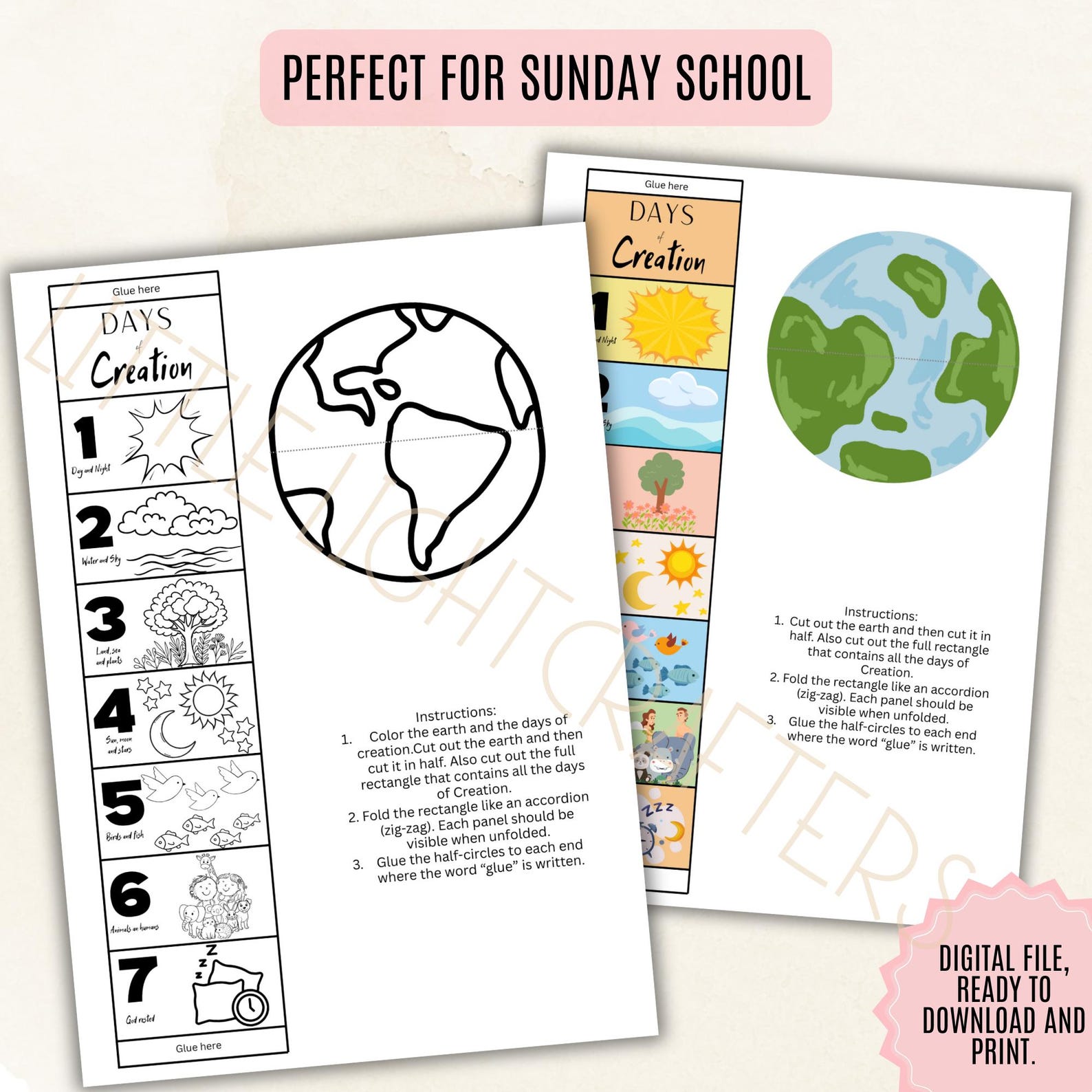 7 Days of Creation Folding Surprise Craft, the Creation Story for Kids ...